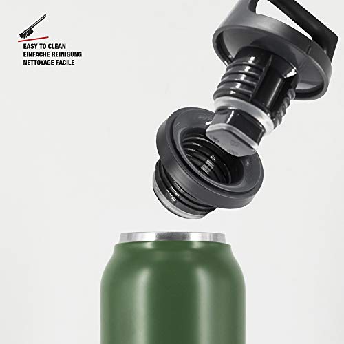 SIGG - Insulated Water Bottle Green - Thermo Flask Hot & Cold with Cup - Leakproof - BPA Free - 18/8 Stainless Steel - 25 Oz