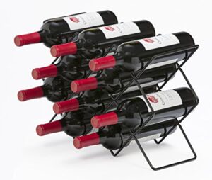 mango steam 10 bottle countertop wine rack (black)