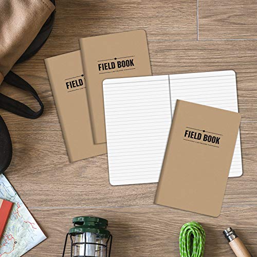 Elan Publishing Company Field Notebook / Journal - 5"x8" - Kraft - Lined Memo Book - Pack of 4