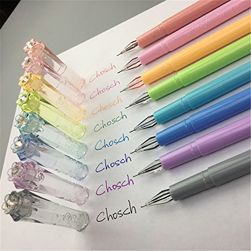 CHoSCH Flower Diamond Tip Gel Ink Rollerball Pens, Extra Fine Point Pen (0.5mm),8 Colors, 8-Count (8)