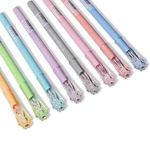 CHoSCH Flower Diamond Tip Gel Ink Rollerball Pens, Extra Fine Point Pen (0.5mm),8 Colors, 8-Count (8)