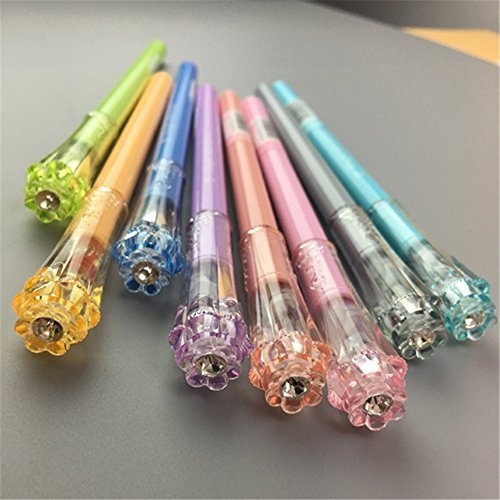 CHoSCH Flower Diamond Tip Gel Ink Rollerball Pens, Extra Fine Point Pen (0.5mm),8 Colors, 8-Count (8)