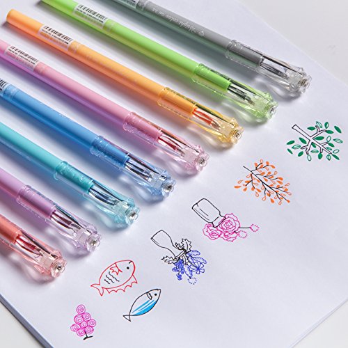 CHoSCH Flower Diamond Tip Gel Ink Rollerball Pens, Extra Fine Point Pen (0.5mm),8 Colors, 8-Count (8)