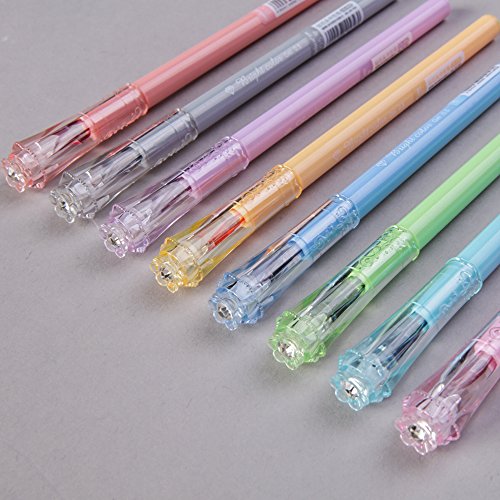 CHoSCH Flower Diamond Tip Gel Ink Rollerball Pens, Extra Fine Point Pen (0.5mm),8 Colors, 8-Count (8)