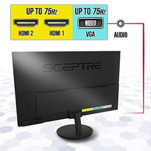 Sceptre 27-Inch FHD LED Gaming Monitor 75Hz 2X HDMI VGA Build-in Speakers, Ultra Slim Metal Black