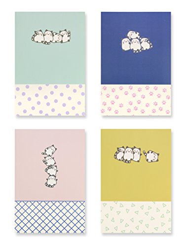 MILIKO A5 Kitty Series Softcover Notebook/Journal/Diary Set-8.27 Inches x 5.67 Inches, 4 Unique Designed Notebooks per Pack