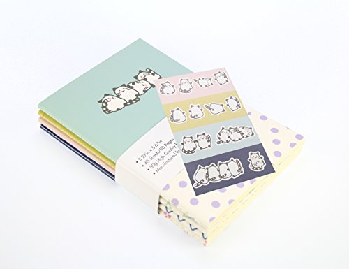 MILIKO A5 Kitty Series Softcover Notebook/Journal/Diary Set-8.27 Inches x 5.67 Inches, 4 Unique Designed Notebooks per Pack