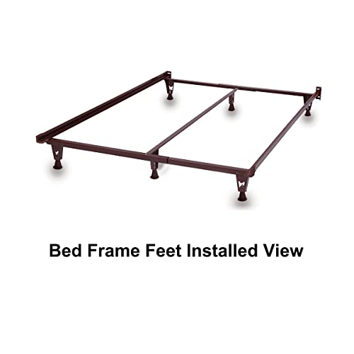 Home's Place Steel Stem Bed Frame Feet to Replace Wheels. Prevent Sliding. Sturdy Bed Frame Feet Replacements with Plastic Inserts. Set of 4