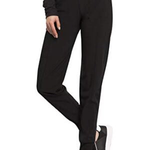 Jogger Scrub Pants for Women 4-Way Stretch with Mid Rise, Cargo Pocket, Superior Performance, and Comfort CK110A, S, Black