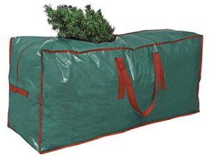 propik christmas tree storage bag | fits up to 7.5 ft. disassembled tree | 45" x 15" x 20" holiday artificial tree storage case | perfect storage container with sleek zipper and handles (green)