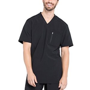 Cherokee Infinity Men Scrubs Top Tuckable V-Neck CK910A, L, Black