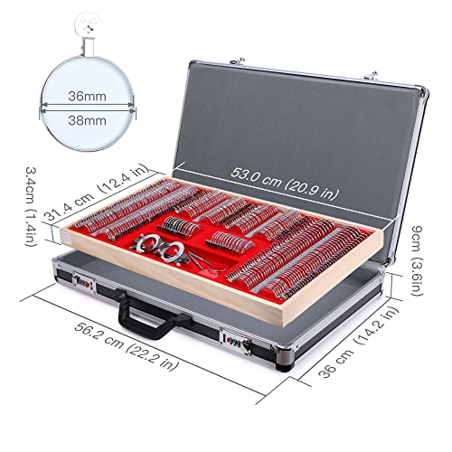 UCanSee High Qualtiy 266 Trial Lens Set Optical Kit Metal Rim Wood Frame Aluminum Box