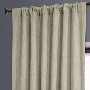 HPD Half Price Drapes Faux Linen Room Darkening Curtains - 108 Inches Long Luxury Linen Curtains for Bedroom & Living Room (1 Panel), 50W X 108L, Oatmeal