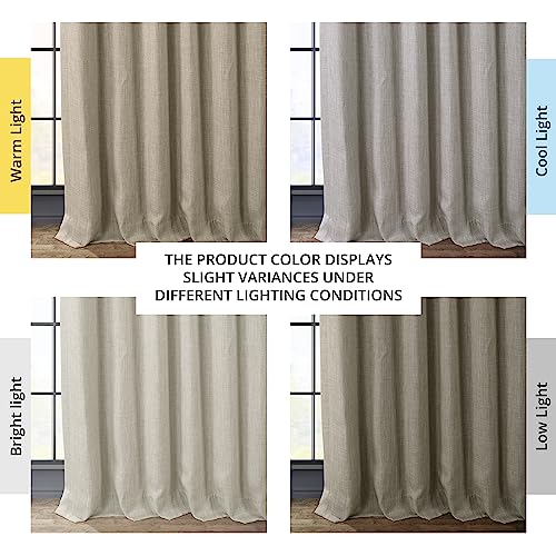 HPD Half Price Drapes Faux Linen Room Darkening Curtains - 108 Inches Long Luxury Linen Curtains for Bedroom & Living Room (1 Panel), 50W X 108L, Oatmeal