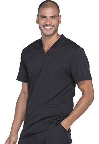 Dickies Dynamix Men Scrubs Top V-Neck DK640, L, Black