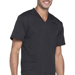 Dickies Dynamix Men Scrubs Top V-Neck DK640, L, Black