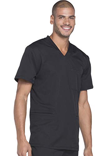 Dickies Dynamix Men Scrubs Top V-Neck DK640, L, Black