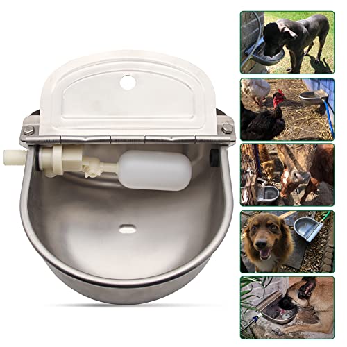 Automatic Water Feeder Trough Bowl with Pipe for Cattle Horse Goat Sheep Dog Animals Stainless Pet Livestock Tool