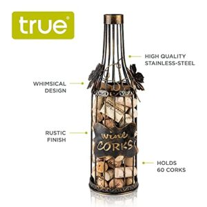 True Wine Cork Holder, Decorative Wine Cork Storage and Decor, Set of 1, Rustic Bronze Finish