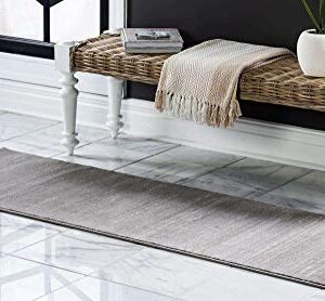 Jill Zarin Uptown Collection Area Rug - Madison Avenue (2' 2" x 6' 1" Runner, Gray/ Ivory)