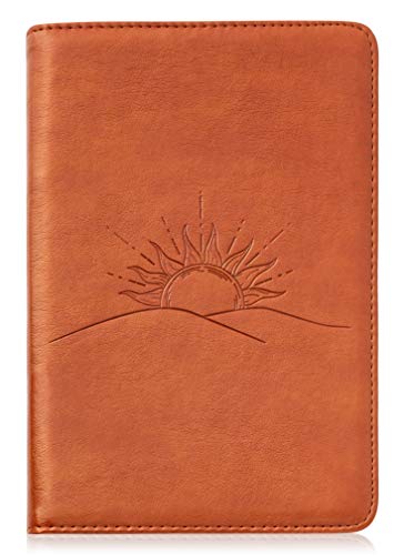 SOHOSPARK Sunrise Refillable Faux Leather Journal, 6x8 Vegan Lined Writing Journal for Women or Men