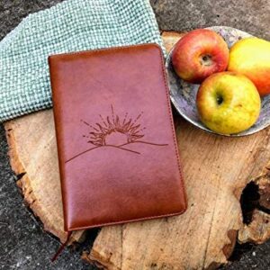 SOHOSPARK Sunrise Refillable Faux Leather Journal, 6x8 Vegan Lined Writing Journal for Women or Men