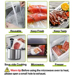 Toprime Vacuum Sealer Bags 50 Count 8" x 12" for Food Storage, 7-layer Physical Coextrusion Bag Designed for Seal a Meal, BPA Free, Heavy Duty, Puncture Resistance, Great for vac storage, Meal Prep or Sous Vide