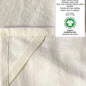 10 Pack Flour Sack Dish Towels, Certified Organic Cotton, Flour Sack Towels, Highly Absorbent, Tea Towels for Embroidery, Kitchen Dish Towels,28x28 Inches (Ivory) Flour Sack Towels