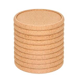 cork coasters for drinks absorbent set 10 pcs, 3.9" diameter