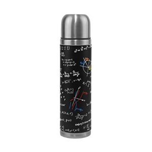 fennen math formula double walled stainless steel thermos water bottle vacuum cup insulated leak proof flask jug for 500ml coffee tea water