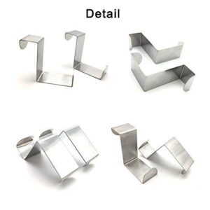 YourGift 10 Pack Over The Door Hooks Stainless Steel Z Hooks Cupboard Hooks Wall Cabinet Hooks Z Shaped Hanging Hooks for Kitchen, Bathroom, Bedroom and Office