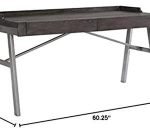 Signature Design by Ashley Raventown Urban 60" Home Office Desk, Weathered Brown