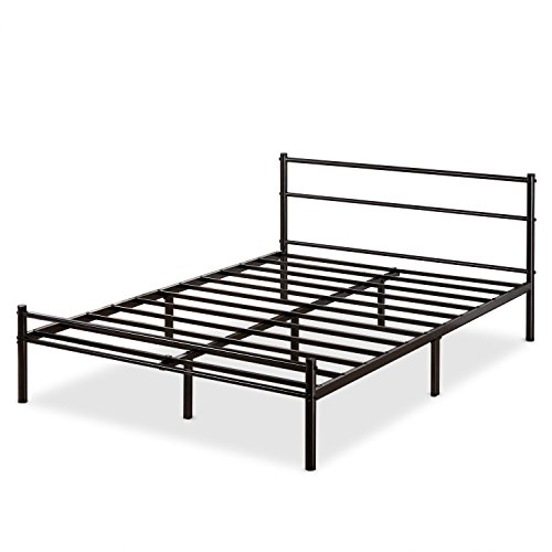 Zinus Geraldine 12 inch Black Metal Platform Bed Frame with Headboard and Footboard / Premium Steel Slat Support / Mattress Foundation, Twin