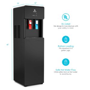 Avalon A6BLWTRCLRBLK Touchless Bottom Loading Cooler Dispenser-Hot & Cold Water, Child Safety Lock, Innovative Slim Design, Holds 3 or 5 Gallon Bottles-UL/Energy Star Approved-Black