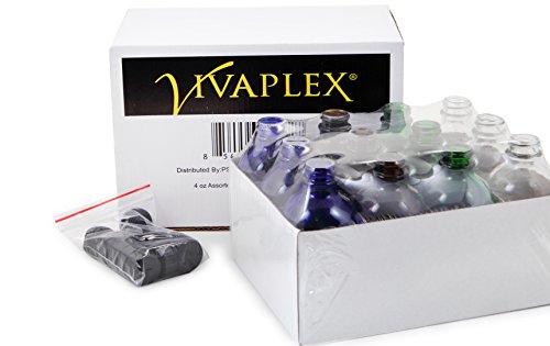 Vivaplex, 12, Assorted Colors, 4 oz Glass Bottles, with Lids