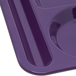 Carlisle FoodService Products Left-Hand Heavyweight 6-Compartment Melamine Tray 10" x 14" - Purple