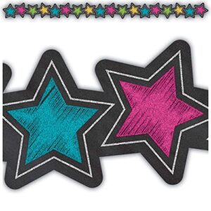 teacher created resources (3569) chalkboard brights stars die-cut border trim