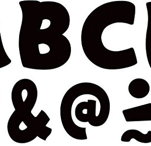 Teacher Created Resources (77327) Black Funtastic 1-3/4" Clingy Thingies Letters