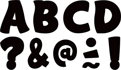 Teacher Created Resources (77327) Black Funtastic 1-3/4" Clingy Thingies Letters