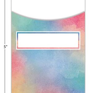 Teacher Created Resources TCR5816 Watercolor Library Pockets - Multi-Pack