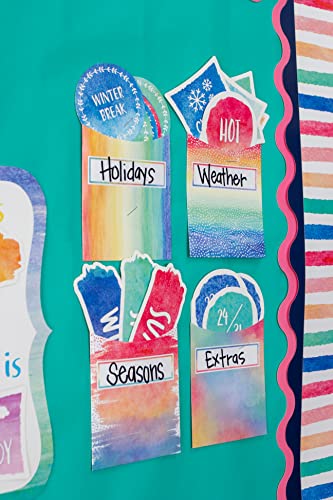 Teacher Created Resources TCR5816 Watercolor Library Pockets - Multi-Pack