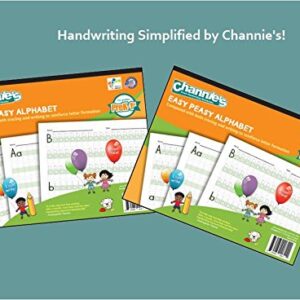 Channie’s Easy Peasy Alphabet Tracing & Writing Pad, Practice Handwriting & Printing Workbook; 2-Pack Contains Total of 160 Pages Front & Back, 80 Sheets, Grades Pre-K - 1st, Size 8.5” x 11”, 2-Pack