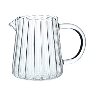 choold elegant wave shaped crystal glass creamer coffee milk creamer pitcher/serving pitcher/sauce pitcher/milk creamer jug for kitchen 8.5 oz