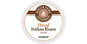 keurig barista prima coffeehouse decaf italian roast coffee k-cups (48-count)