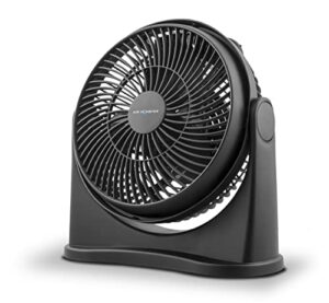 air monster 15655 high velocity 3 speed 8 inch adjustable tilt mini personal desk fan with wall mount option and carry handle, black