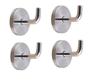 nelxulas brushed stainless steel short single heavy duty wall mount hook, coat hook, towel hook, 4 in pack