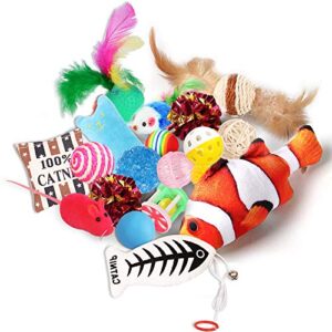 Highland Farms Select Cat Toys Variety Pack for Kitty 20 Pieces & Pet Gifts for Christmas