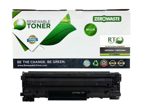 Renewable Toner Compatible MICR Toner Cartridge Replacement for Canon 126 3483B001 ImageCLASS LBP6200d LBP6230dw