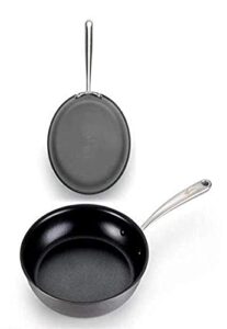 lagostina nera hard anodized nonstick 10-inch/12-inch fry pan cookware set, dishwasher safe,grey