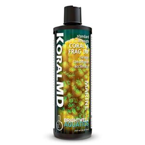 brightwell aquatics koral md - standard strength coral & frag dip cleaner & conditioner acclimator, 250 ml (kmd250)